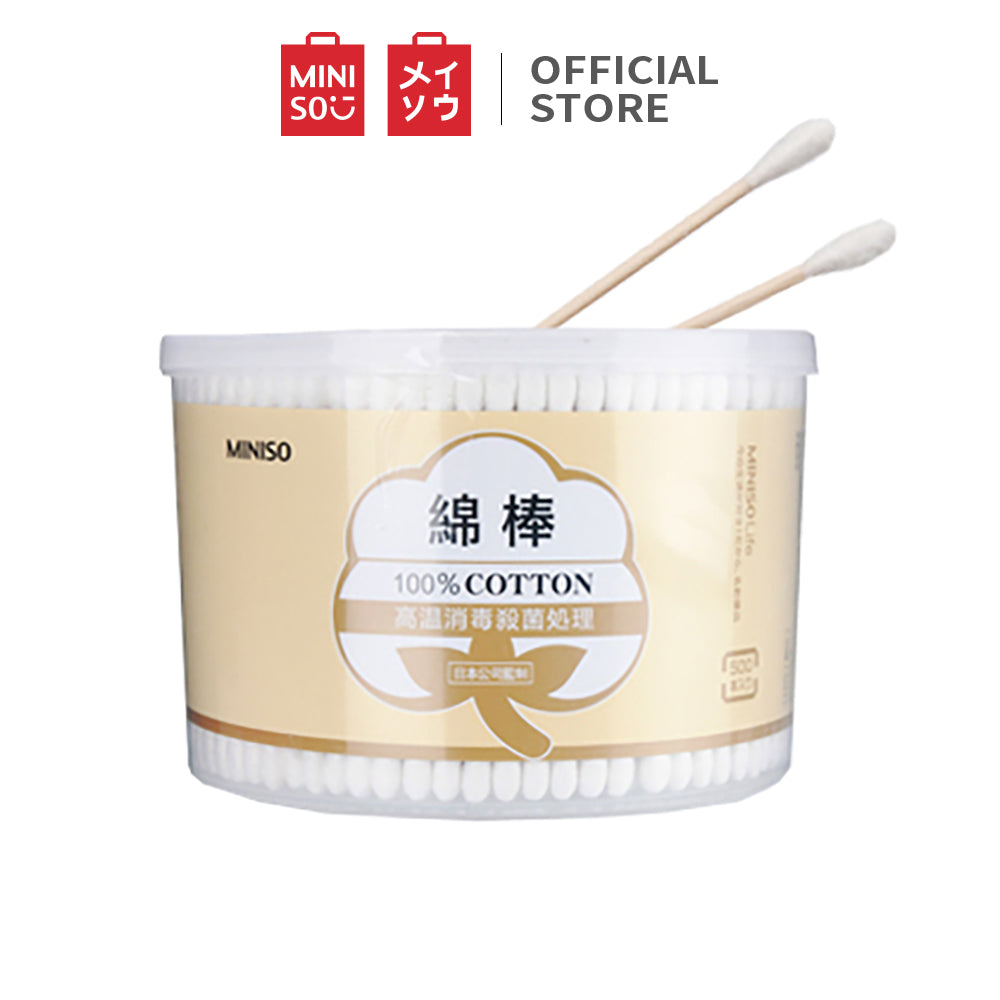 MINISO Cotton Swab dengan Batang Kayu, 500PCS | minisoindonesia