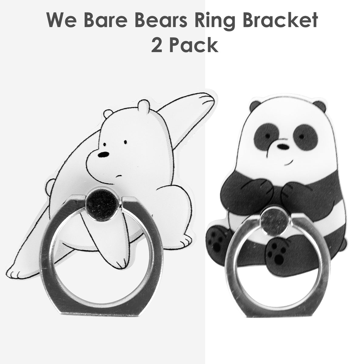 MINISO Smart Grip Ring Holder Phone Mobile Stand HP We Bare Bears 2 Pc ...